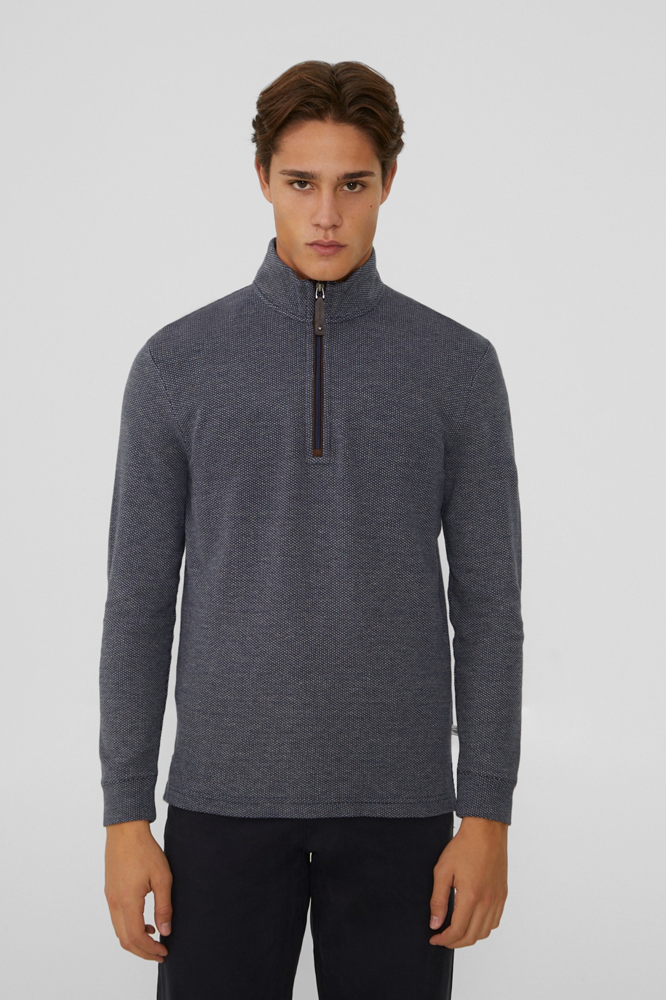 Polo manga comprida com fecho - 1138065HF15003_808 | Giovanni Galli